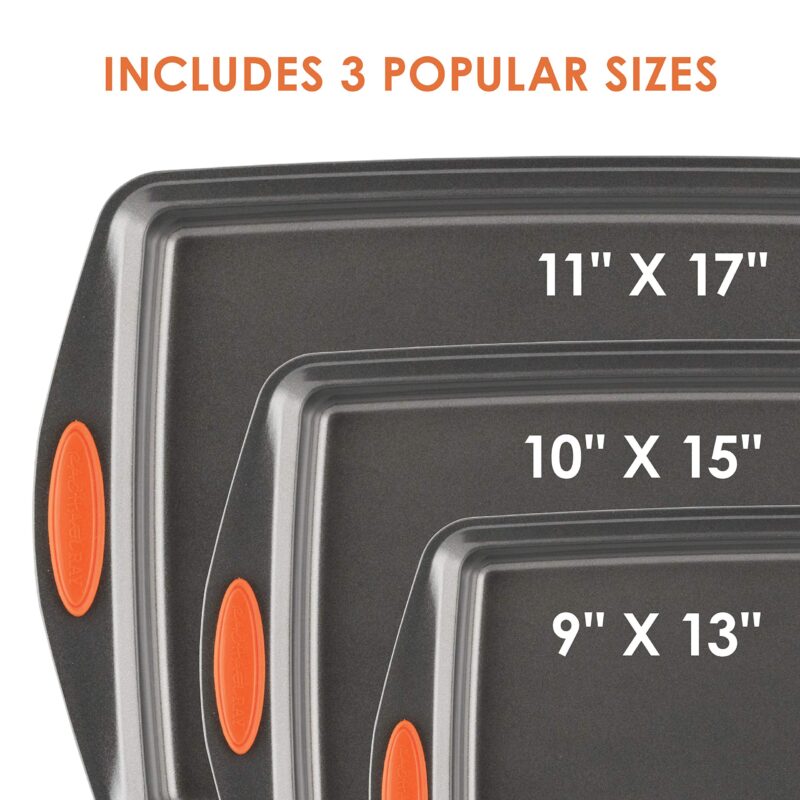 Rachael Ray Nonstick Bakeware Set With Grips, Nonstick Cookie Sheets ...
