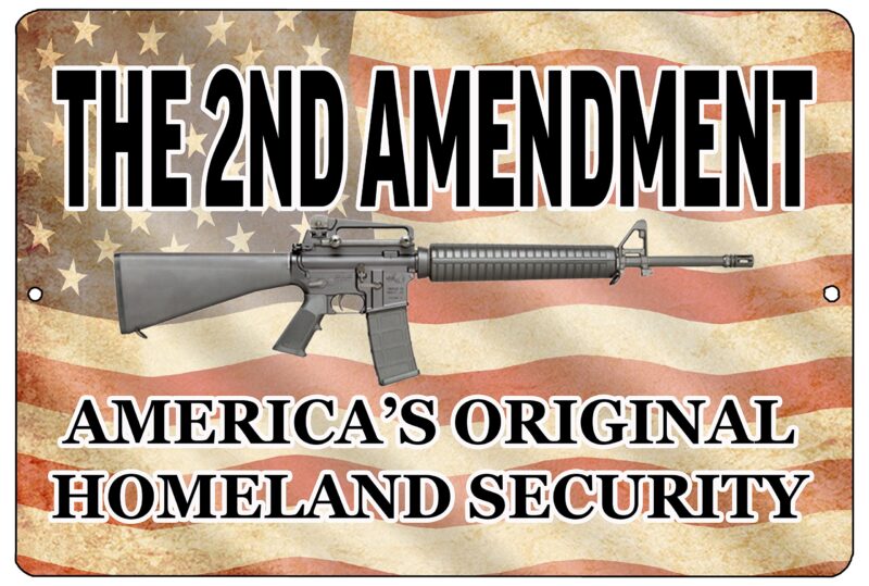 Funny Pro 2nd Amendment Metal Tin Sign Wall Decor Man Cave Bar Americas ...