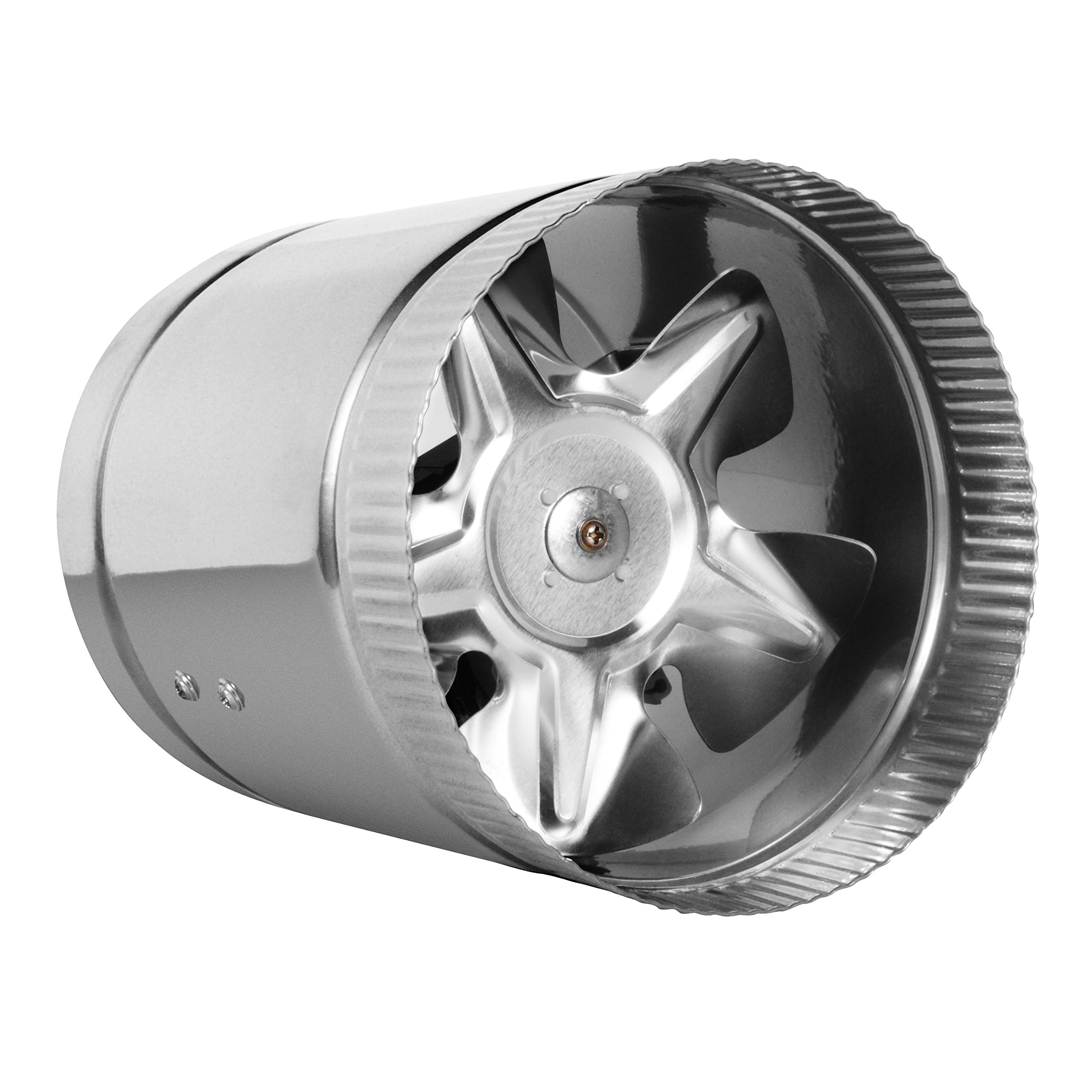 TerraBloom 6" (150mm) Inline Fan - 240 CFM, Metal Duct Fan, ETL Listed ...