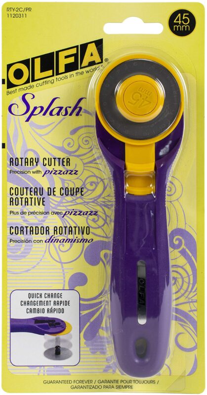 OLFA Splash Rotary Cutter Purple 45mm, Purple - Swiftsly