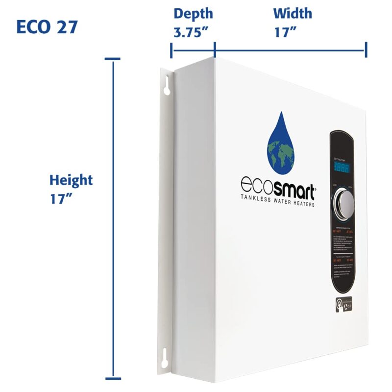 EcoSmart ECO 27 Tankless Water Heater, Electric, 27-kW - Quantity 1, 17 ...