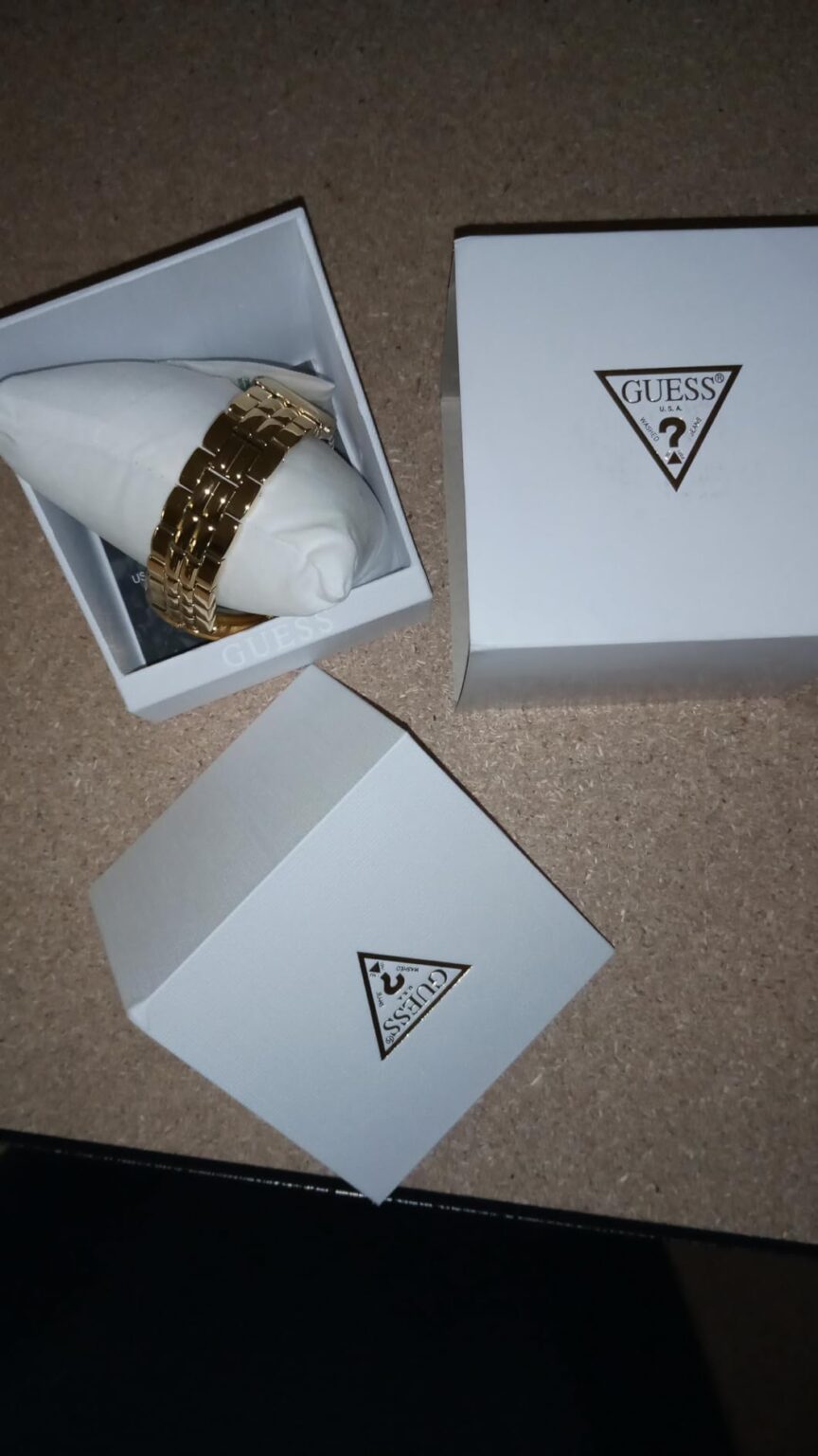 GUESS Bracelet Watch With Date Feature Gold Tone/Champagne/Gold Tone ...