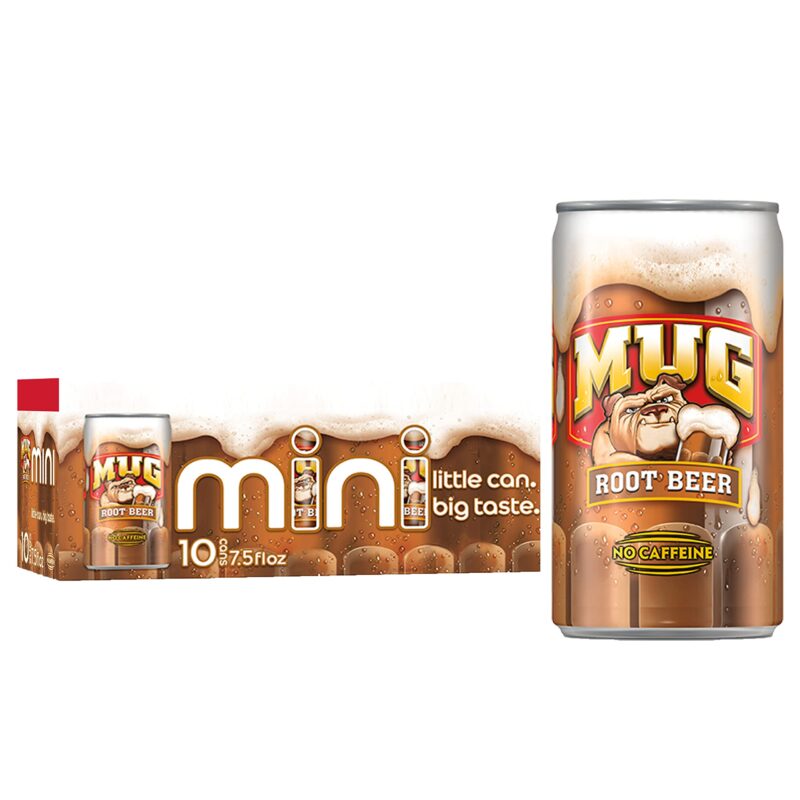 Mug Root Beer Soda, 7.5 Ounce Mini Cans, 10 Pack Mug Root Beer 7.5oz ...