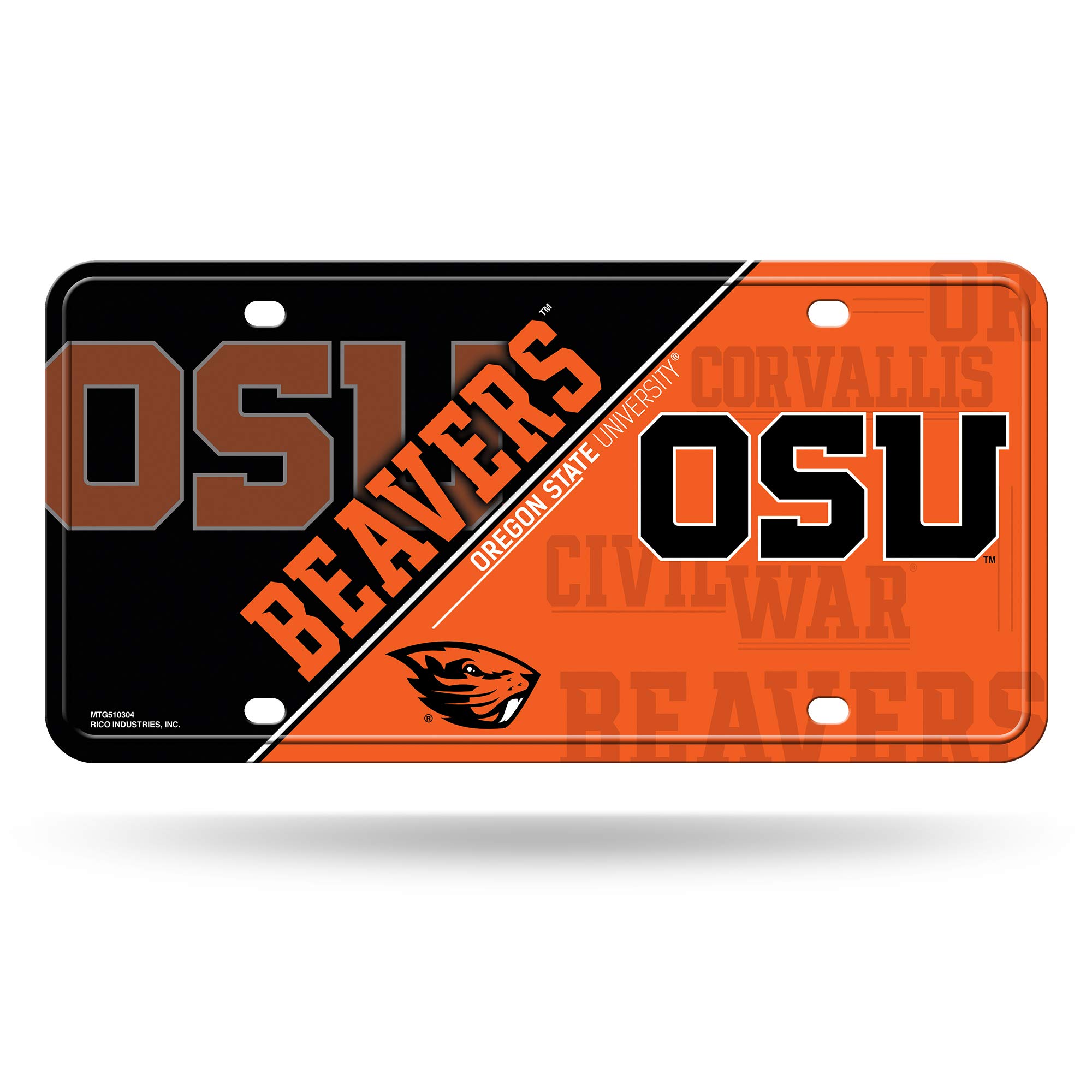 Rico Industries NCAA Unisex-Adult Metal License Plate Tag Oregon State ...
