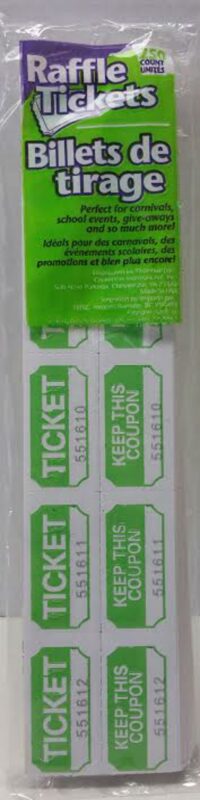 Green Raffle Tickets 250 Count Prefolded - Made In USA! - Swiftsly