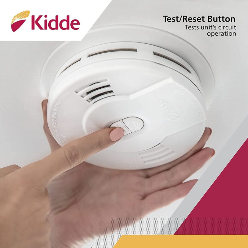 Kidde Smoke Detector, 10-Year Battery, LED Indicators, Replacement ...