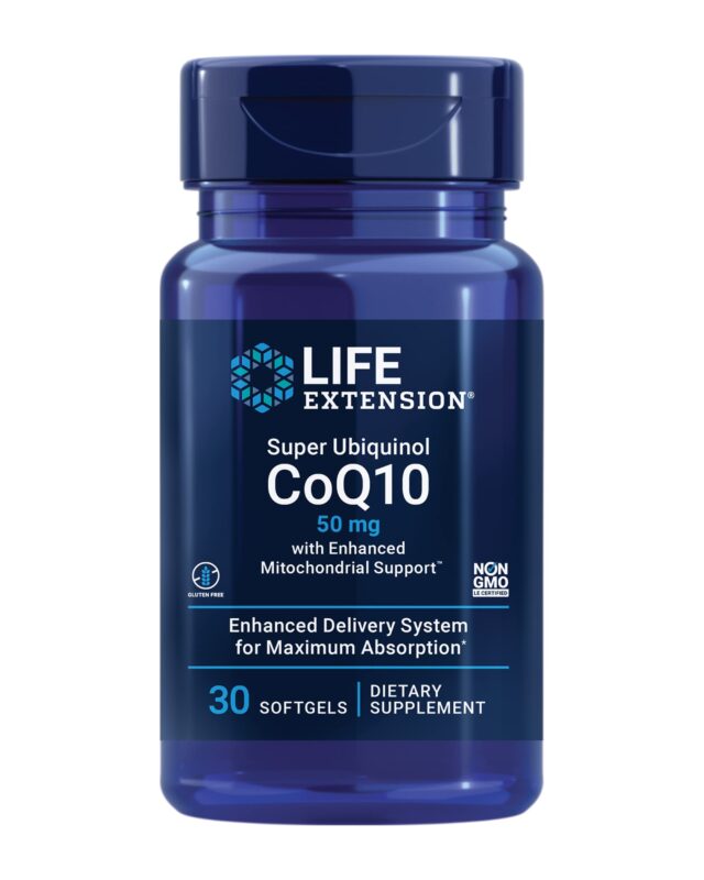 Life Extension Super Ubiquinol CoQ10 50mg With Enhanced Mitochondrial ...