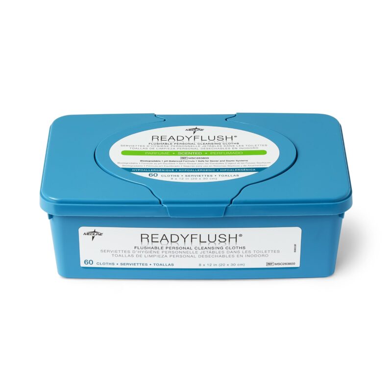 Medline ReadyFlush Large Adult-Sized 8x12 Personal Cleansing Cloths ...