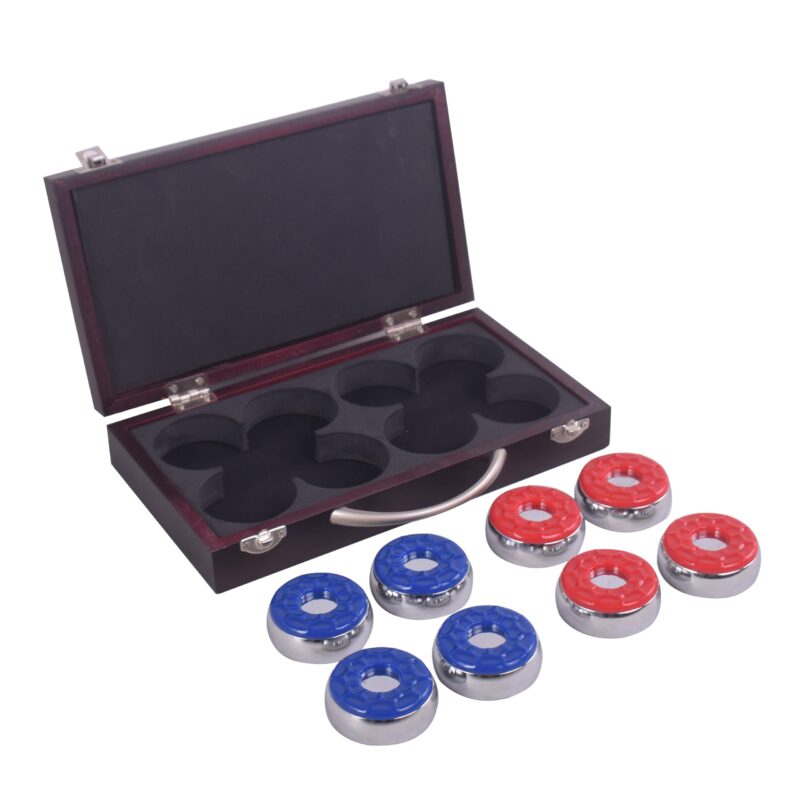 Hathaway Shuffleboard Pucks With Case (Set Of 8), Dark Cherry Finish ...