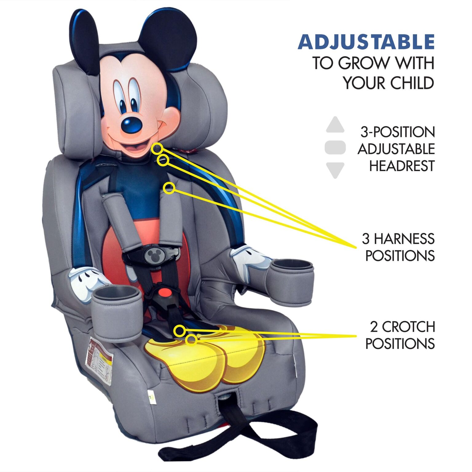 KidsEmbrace 2-in-1 Forward-Facing Harness Booster Seat, Disney Mickey ...