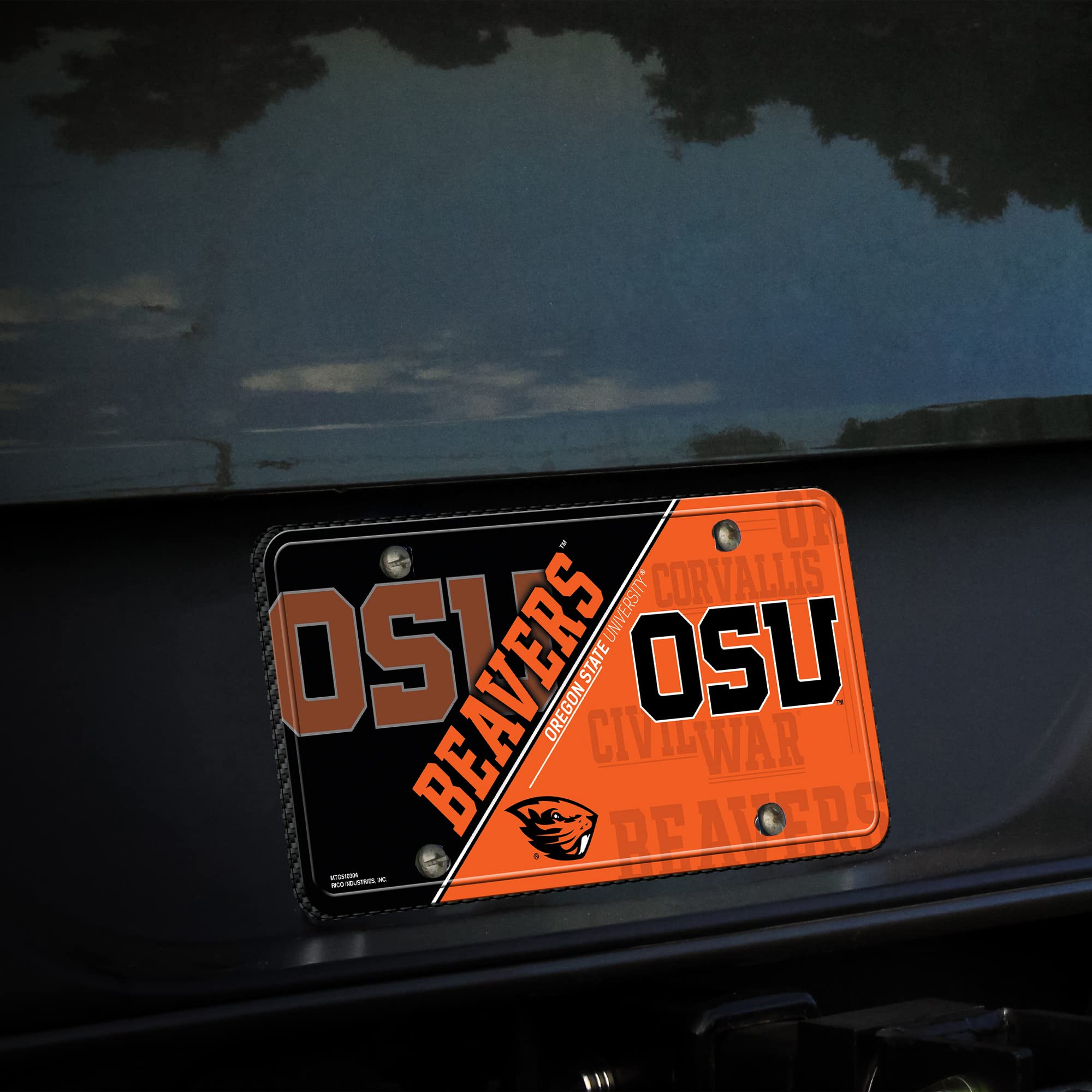 Rico Industries NCAA Unisex-Adult Metal License Plate Tag Oregon State ...