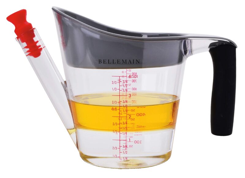 Bellemain 4-Cup Fat Separator/Measuring Cup With Strainer & Fat Stopper ...