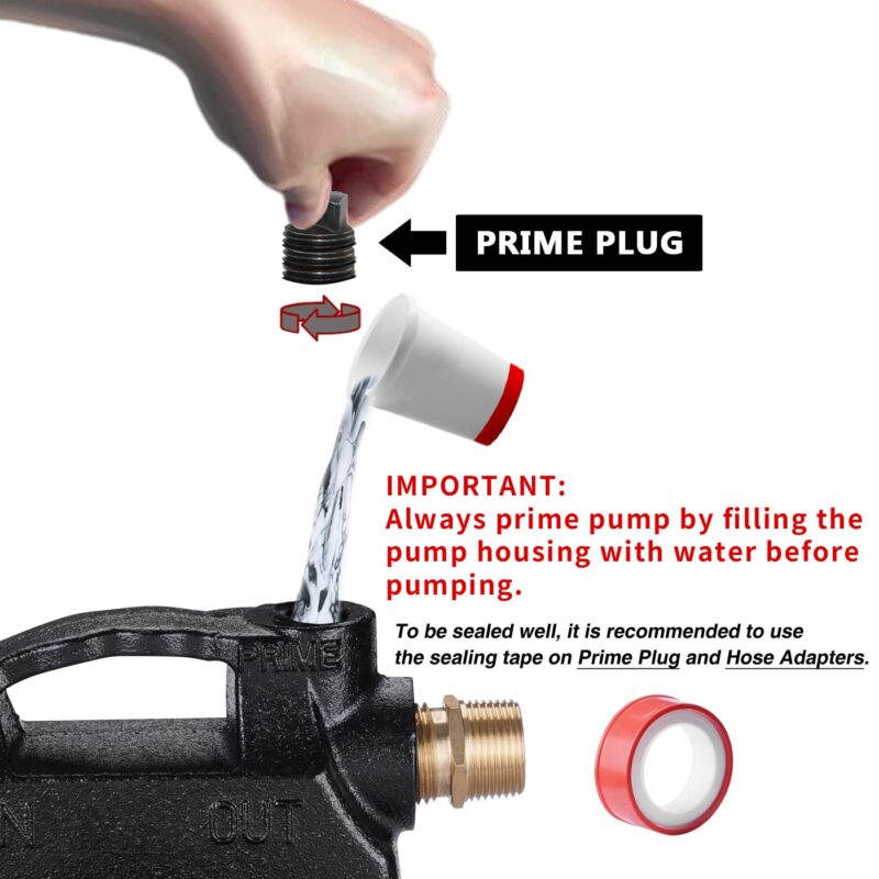 EXTRAUP 115Volt 1/2HP 1500 GPH Heavy Duty High Pressure Cast Iron ...