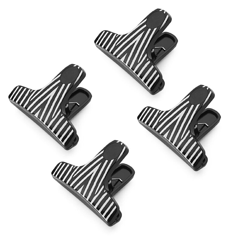 Kizmos T-Shaped Zebra Print Bag Clips (Set Of 4) Set Of 4 Zebra, T ...