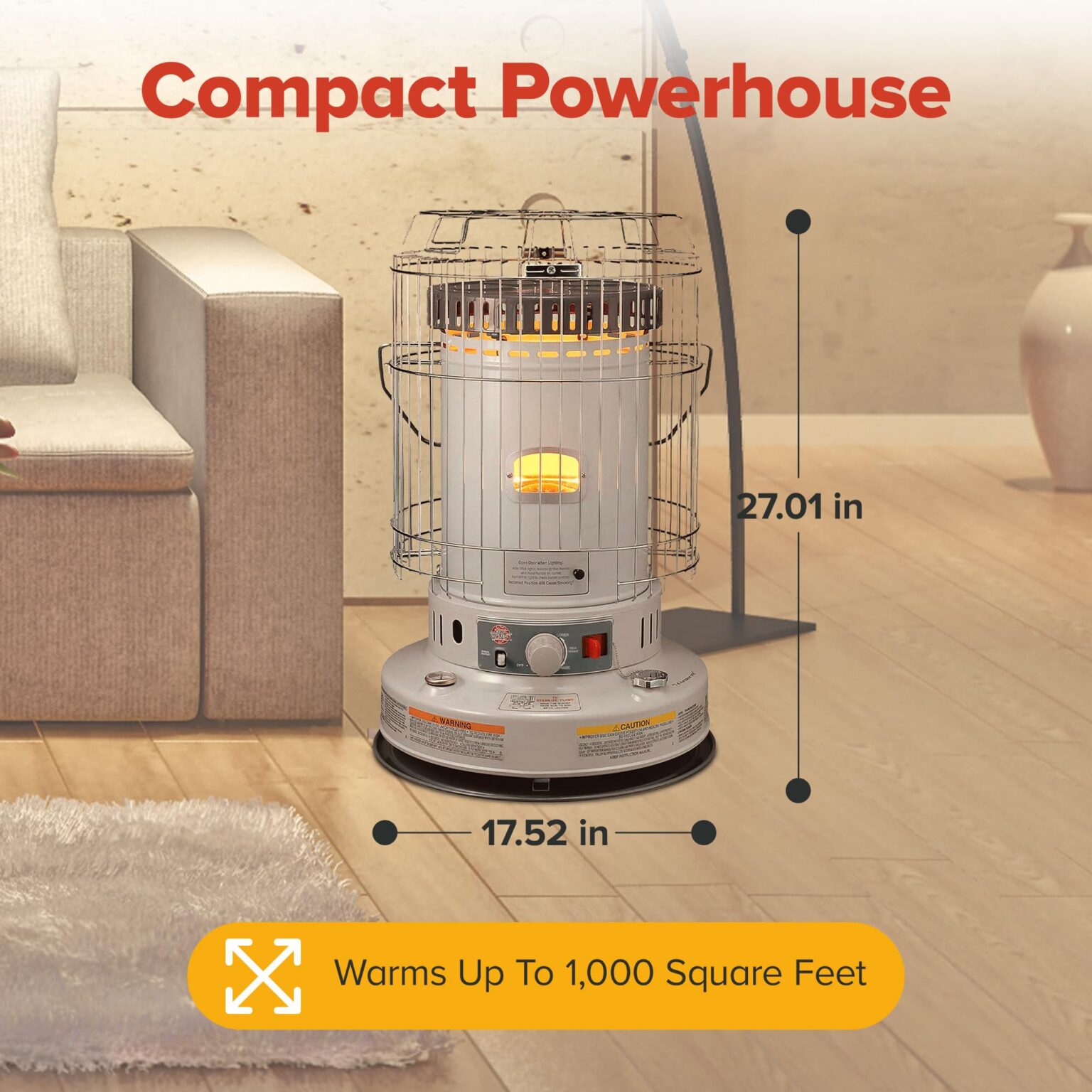 Kero World KW-24G Indoor Kerosene Heater, Large, White - Swiftsly