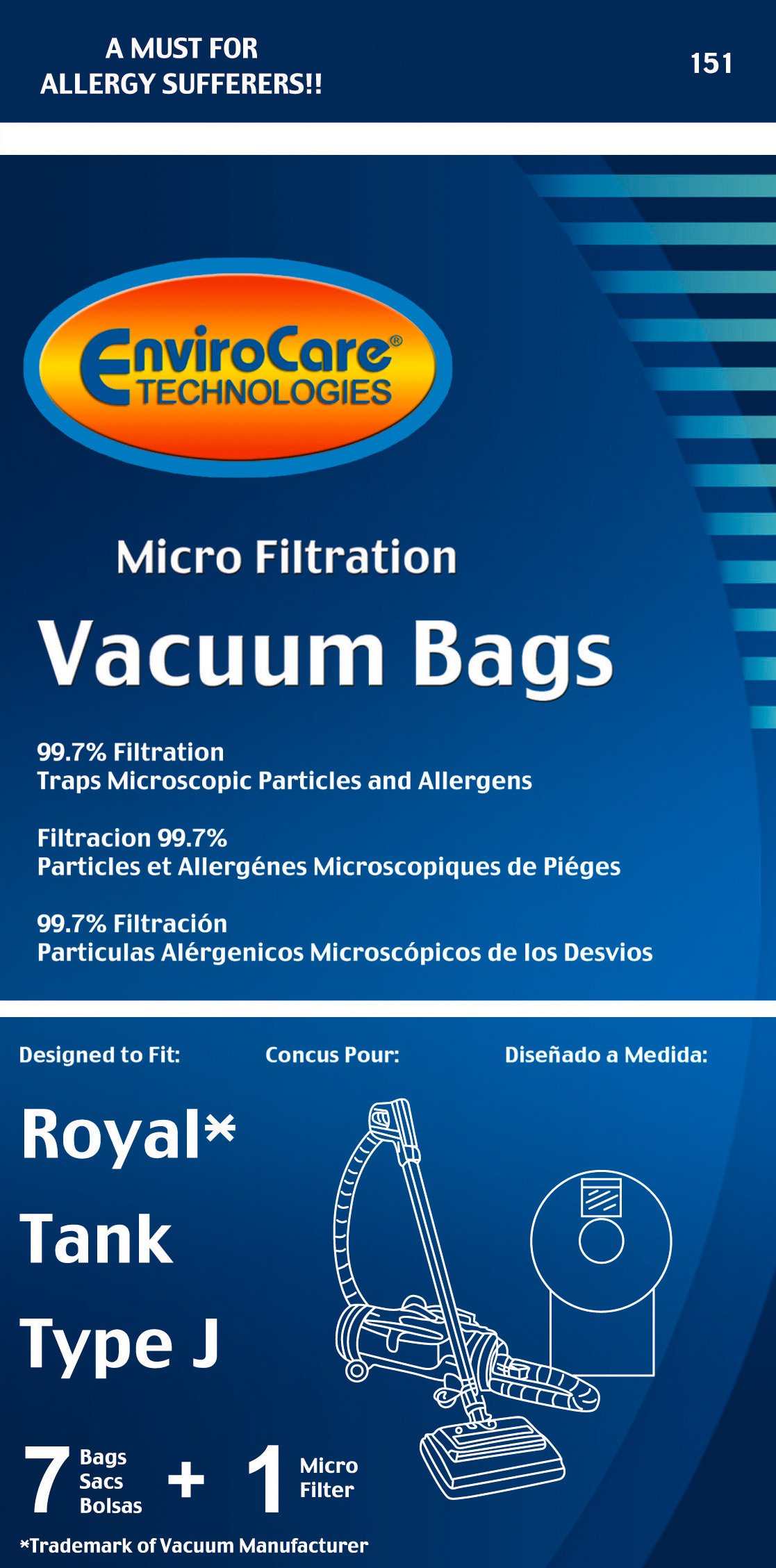 EnviroCare Replacement Micro Filtration Vacuum Cleaner Dust Bags Made ...