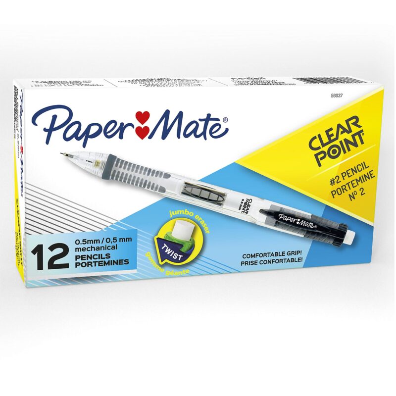 Paper Mate Clearpoint Mechanical Pencils, 0.5mm, HB 2, Black Barrels ...