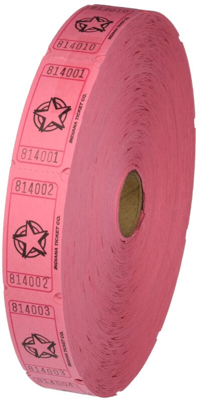 Pink Single Roll Raffle Tickets W/Star - Swiftsly