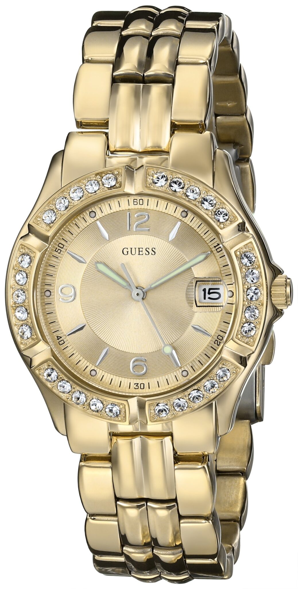 GUESS Bracelet Watch With Date Feature Gold Tone/Champagne/Gold Tone ...