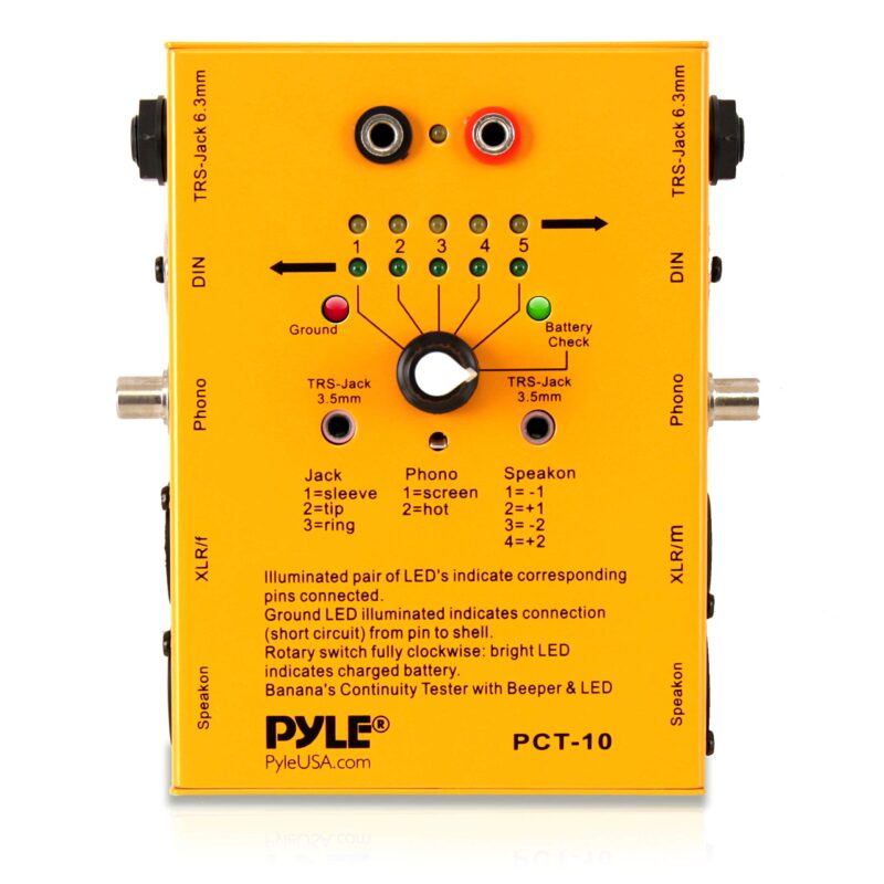 PYLE-PRO 8 Plug Audio Cable Tester - 8 In 1 Pro Audio Cable Tester ...