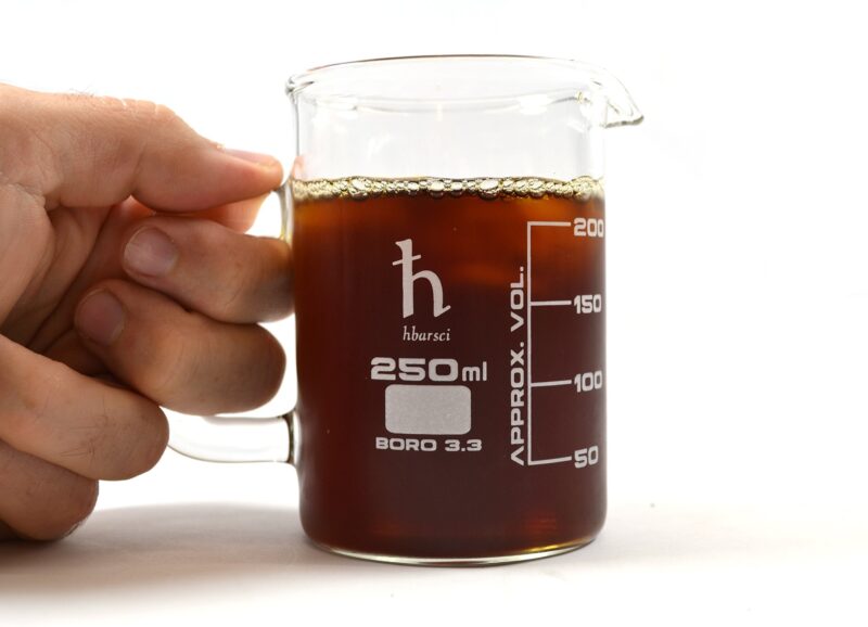 Premium Hand Crafted Beaker Mug, Thick Borosilicate Glass, 8.4oz (250mL ...