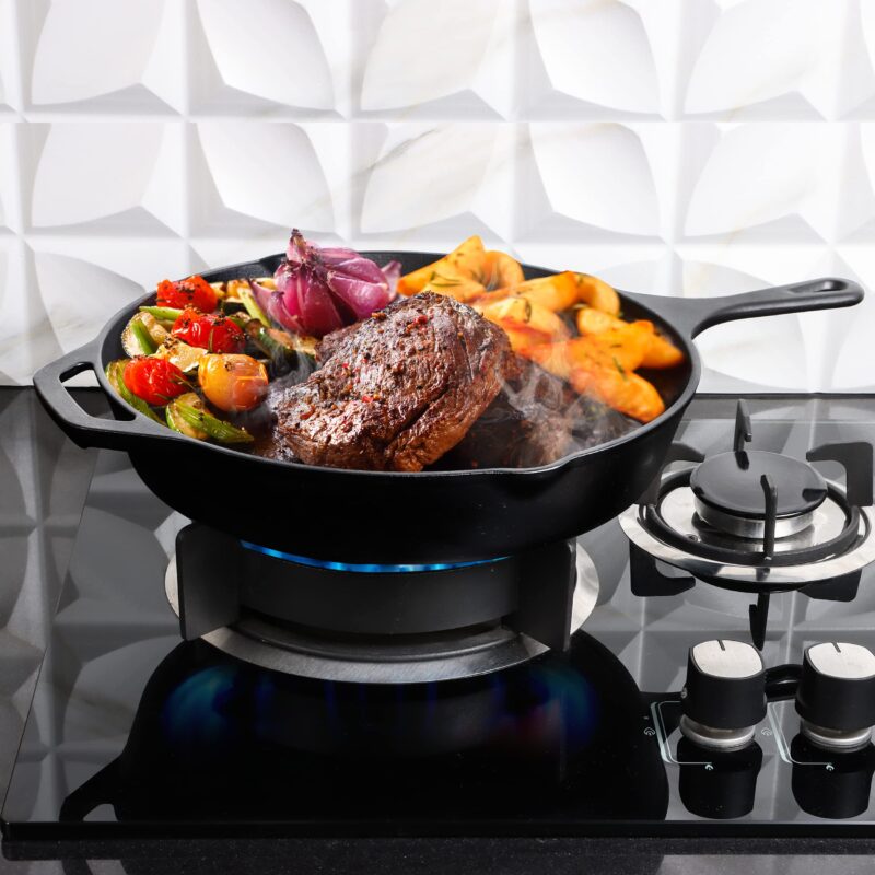 Utopia Kitchen Saute Fry Pan - Chefs Pan, Pre-Seasoned Cast Iron ...
