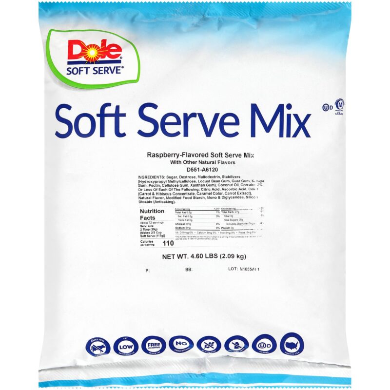 Dole Soft Serve Mix, Raspberry, 4.60 Pound 4.6 Pound (Pack Of 1) - Swiftsly