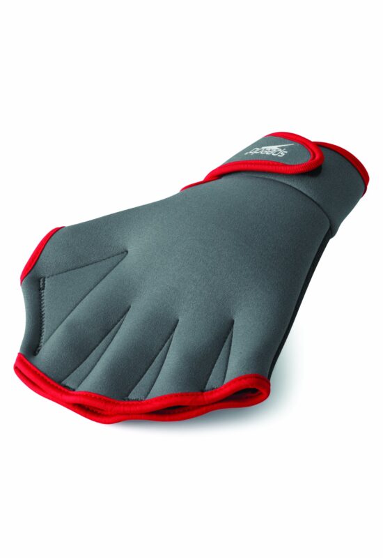 Speedo Aqua Fit Swim Training Gloves Small Charcoal/Red - Swiftsly