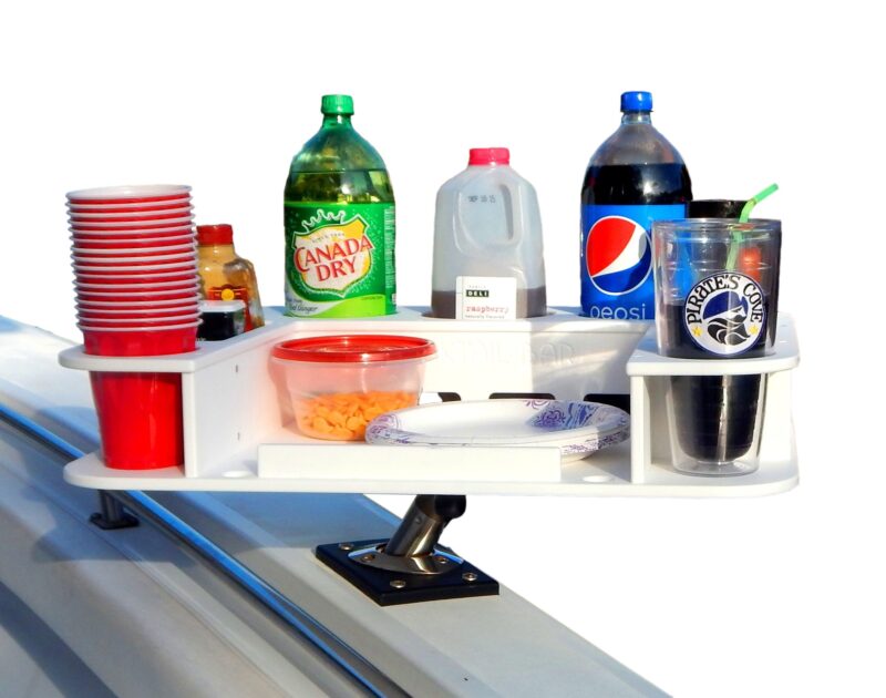 Docktail Butler Boat Table Caddy Organizer - Includes Rod Holder Mount ...