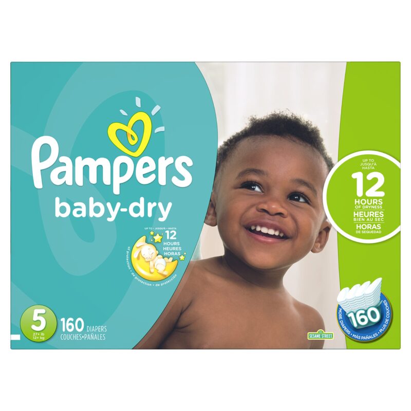Pampers Baby-Dry Disposable Diapers Size 5, 160 Count, ECONOMY PACK ...