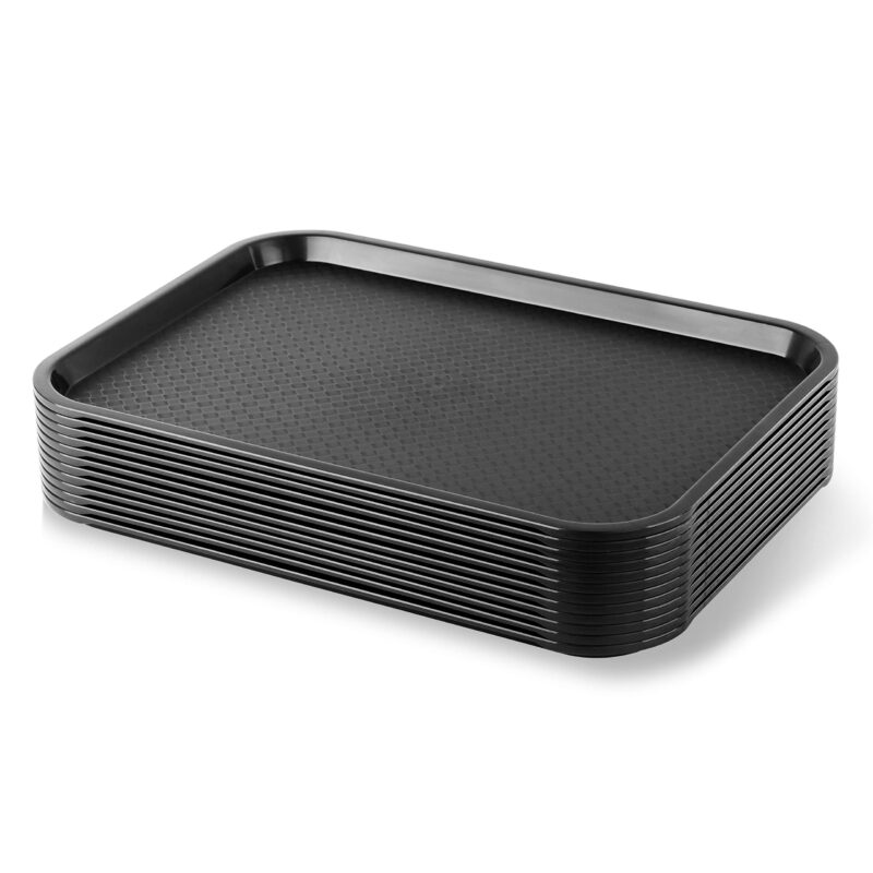 New Star Foodservice 24517 Black Plastic Fast Food Tray, 12 By 16-Inch ...