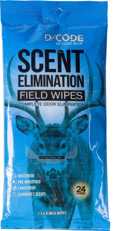 Code Blue Scent Elimination Field Wipes, Unscented, 24 Wipes - Swiftsly