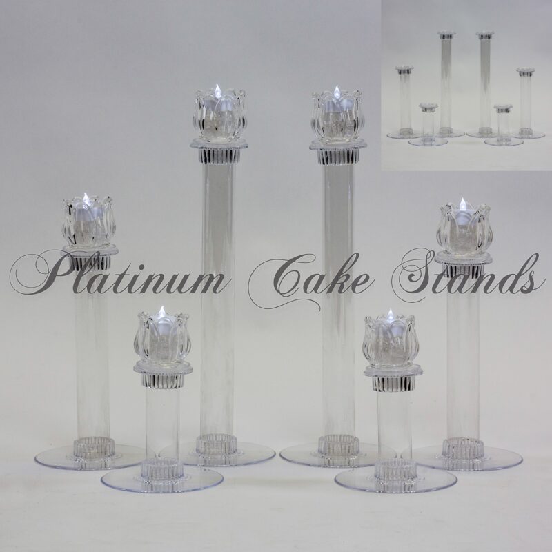 Cake Stand Glass Candle Votive Set 6 Tier (Style V134) - Swiftsly