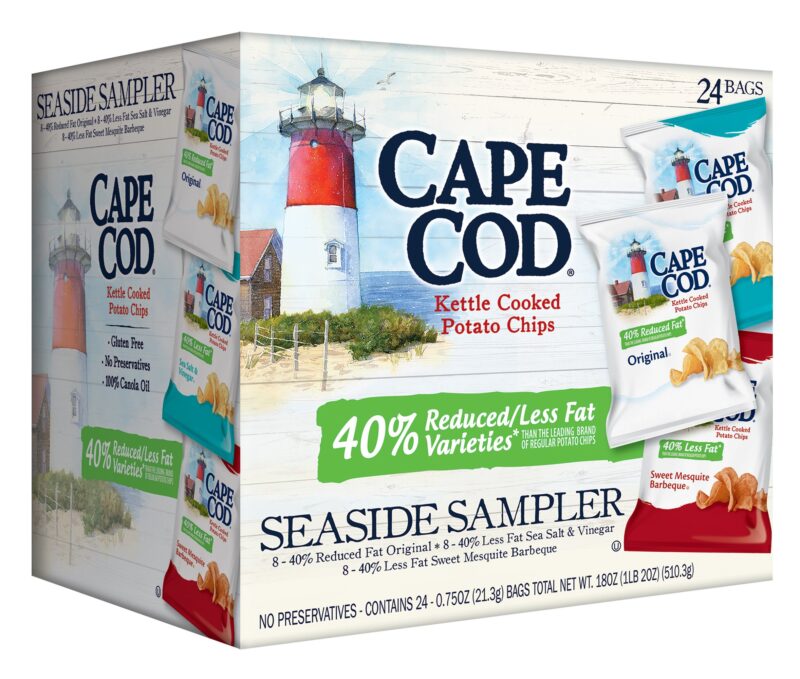 Cape Cod Potato Chips, Reduced Fat Kettle Cooked, Seaside Sampler (24 ...