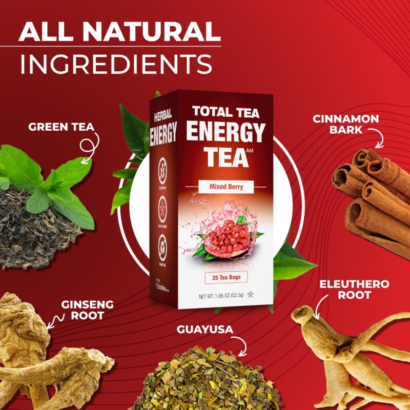 Total Tea Detox Guayusa Energy Tea - All Natural Herbal Caffeinated Tea ...