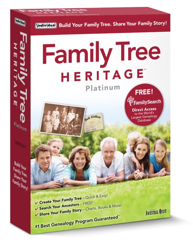 Individual Software Family Tree Heritage Platinum 9 PC Disc No - Swiftsly